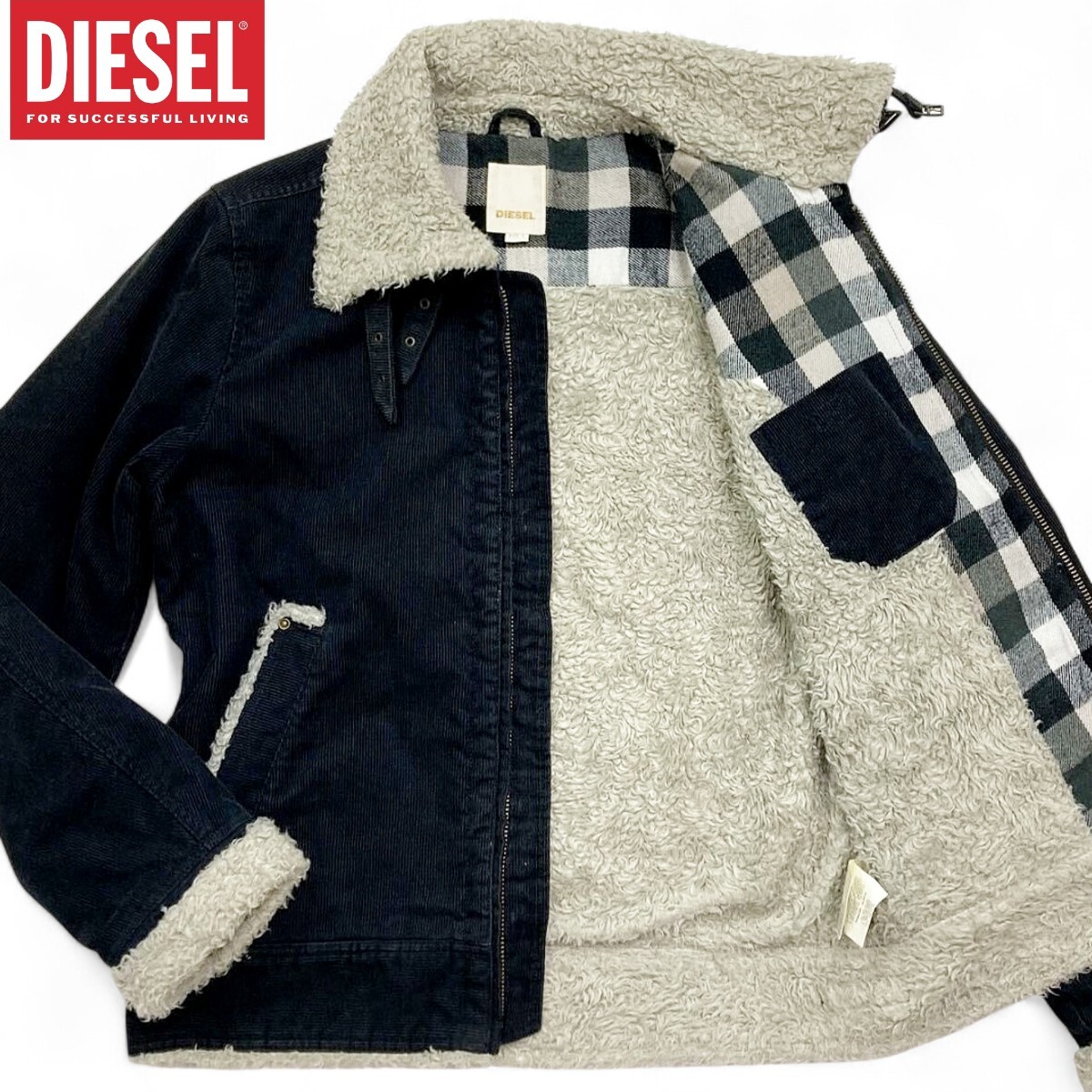 Yahoo!オークション - 美品 XL相当 ディーゼル メンズ ボア コーデュロ...