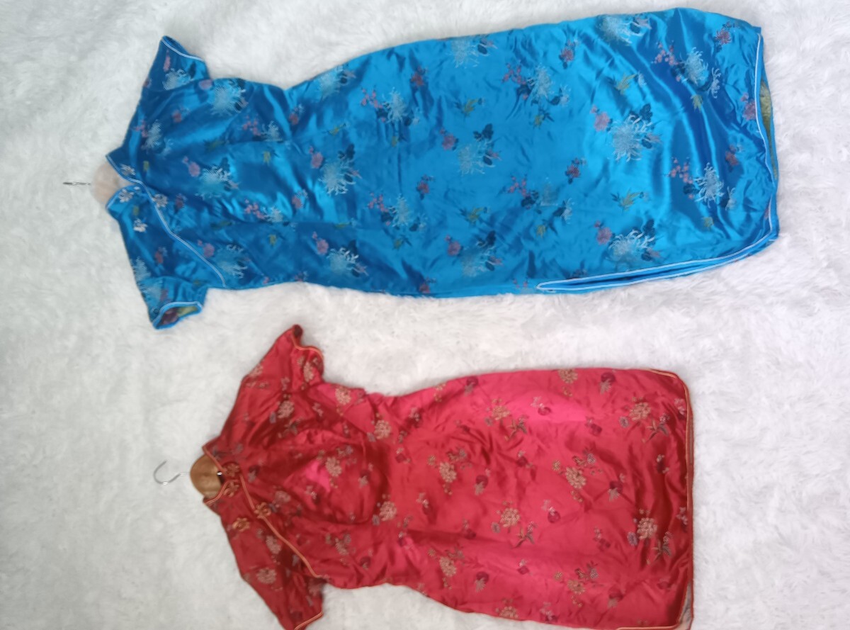 Yahoo!オークション - チャイナドレス コスプレ 青ロング＆赤ミディア...