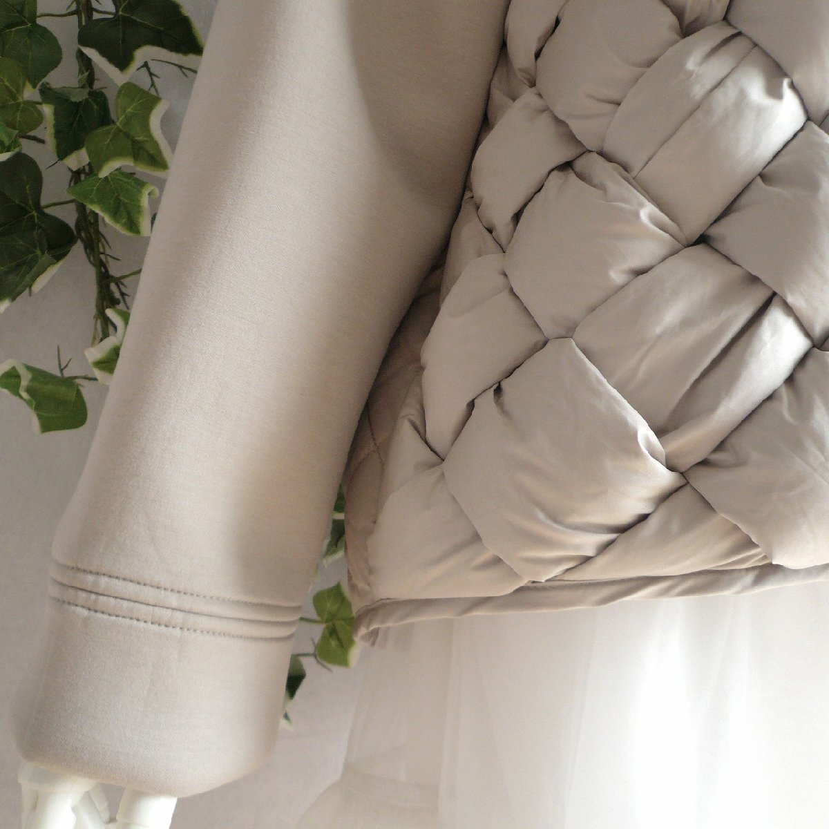 Yahoo!オークション - 新品 a009 L 立体編み込み 切替 ダウンジャケッ...