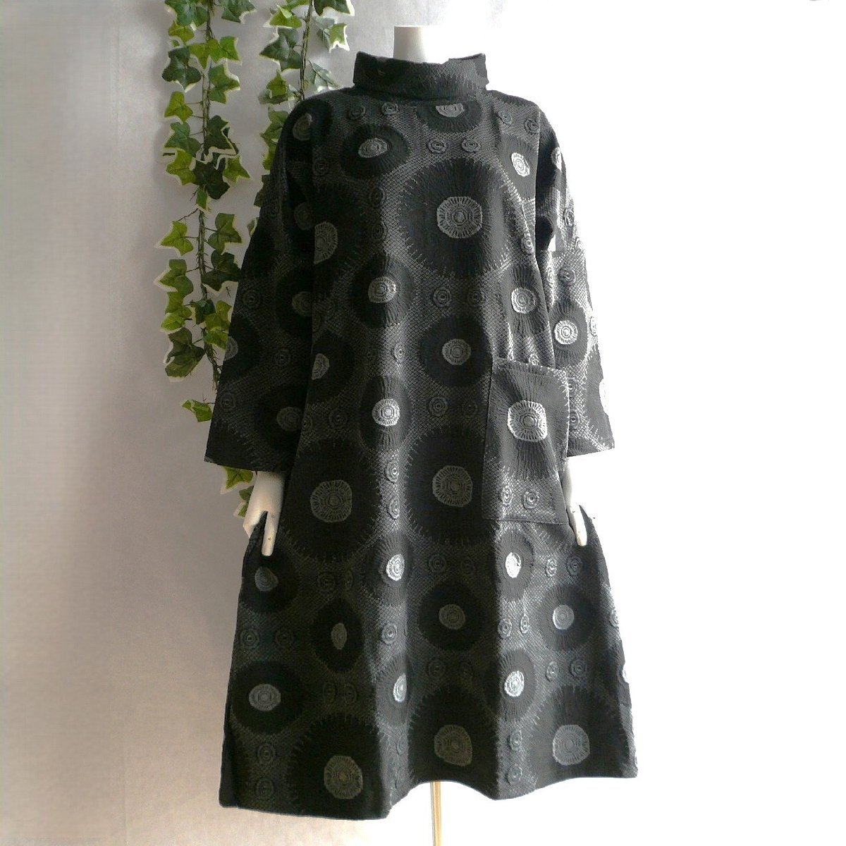 Yahoo!オークション - 新品 a021 ML 立体花模様 ジャガード ワンピース...