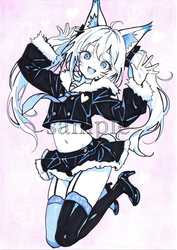 Yahoo!オークション - 手描きイラスト かわいい 女の子 地雷系 カラー ...