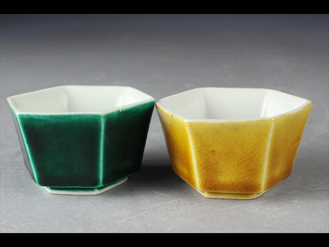 Yahoo!オークション - 【西】 I180 九谷焼 初代 徳田八十吉 五彩六角形...