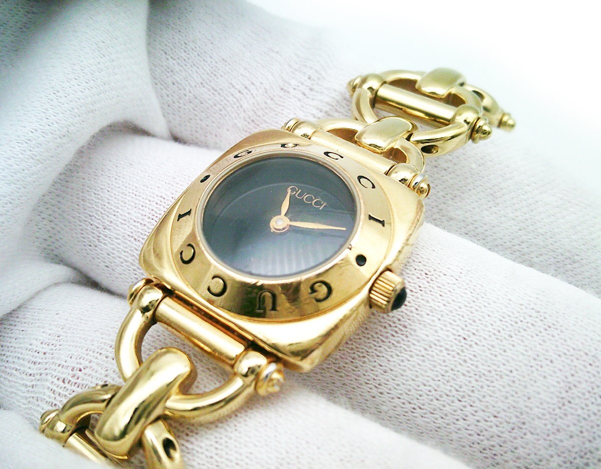 Yahoo!オークション - GUCCI グッチ 6400L ホースビット 腕時計 クォ...