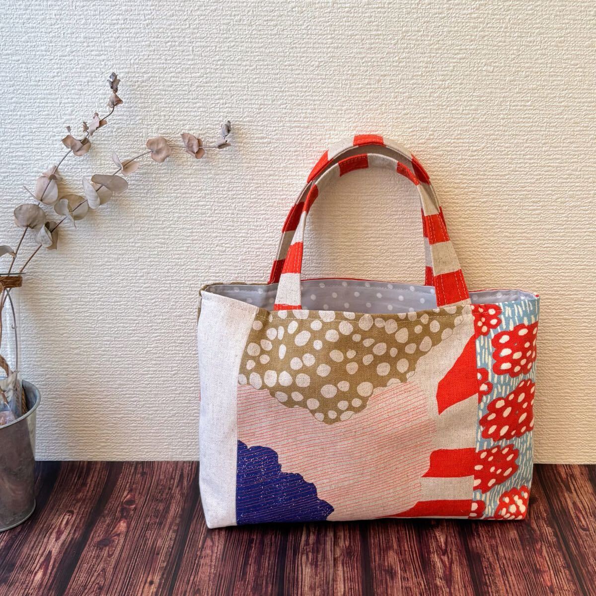 Yahoo!オークション - ミニバッグ / オレンジ系 ボタニカル ボーダー