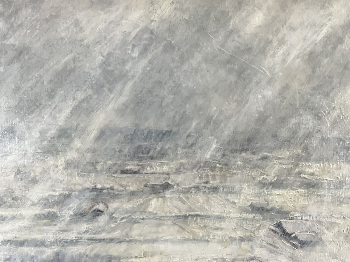 Yahoo!オークション - 真作 油彩 今井純英 雪の田舎風景 20F大型最高...