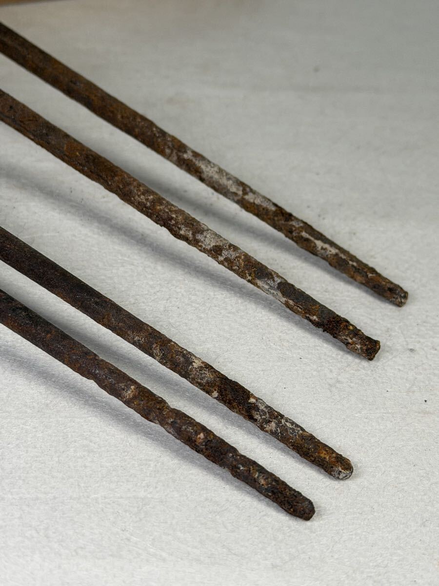 【樂淘letao】日本代購代標第一品牌－鉄打出 金象嵌 火箸 2対 時代物 鉄製 炭道具 茶道具