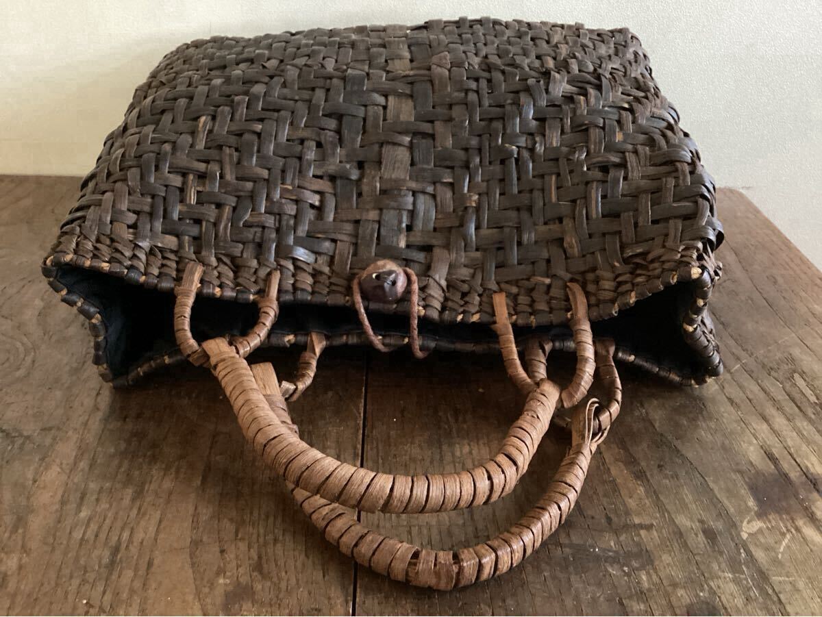 Yahoo!オークション - 稀少/天然素材/国産山葡萄/作家物/手提げバッグ/...