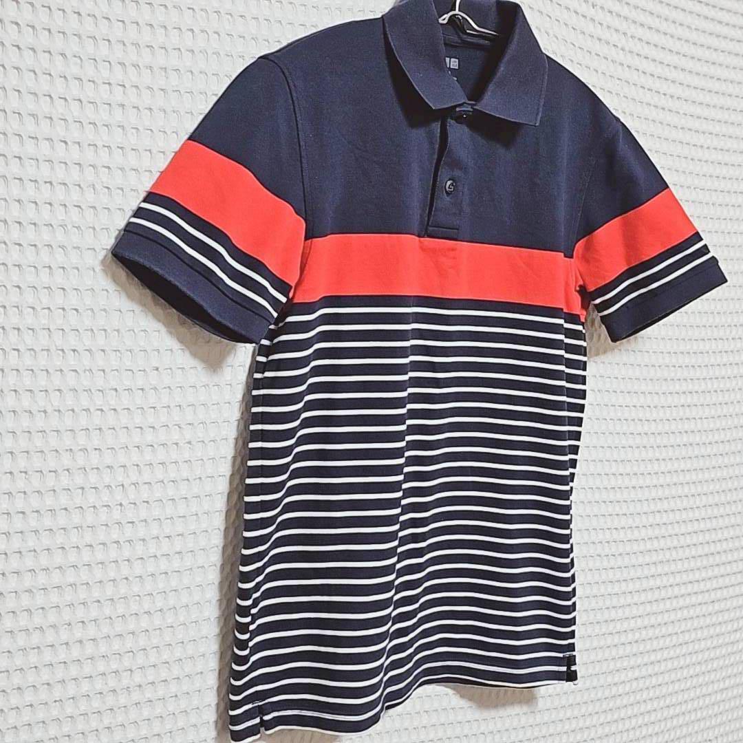 Yahoo!オークション - UNIQLO ネイビー/レッド ボーダー ポロシャツ S ...