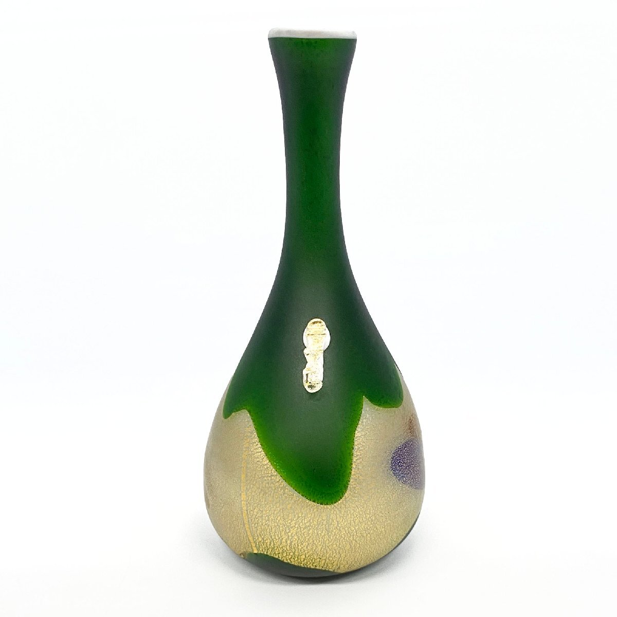 Yahoo!オークション - 黒木国昭 銘 金彩「琳派」ガラス工芸 高さ約29cm...