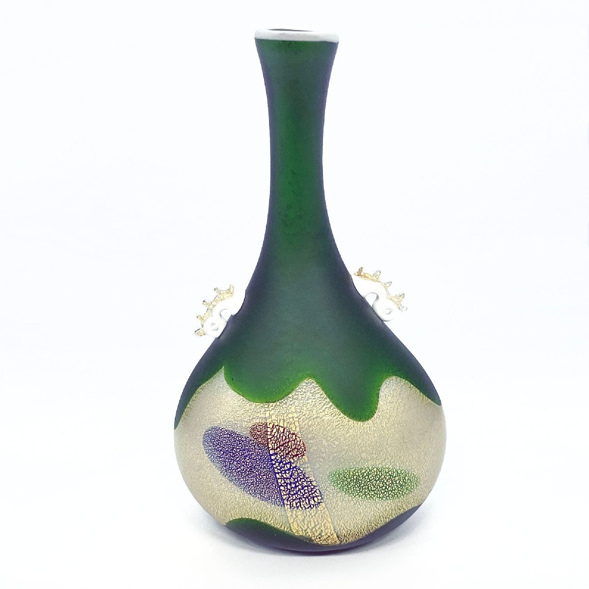 Yahoo!オークション - 黒木国昭 銘 金彩「琳派」ガラス工芸 高さ約29cm...