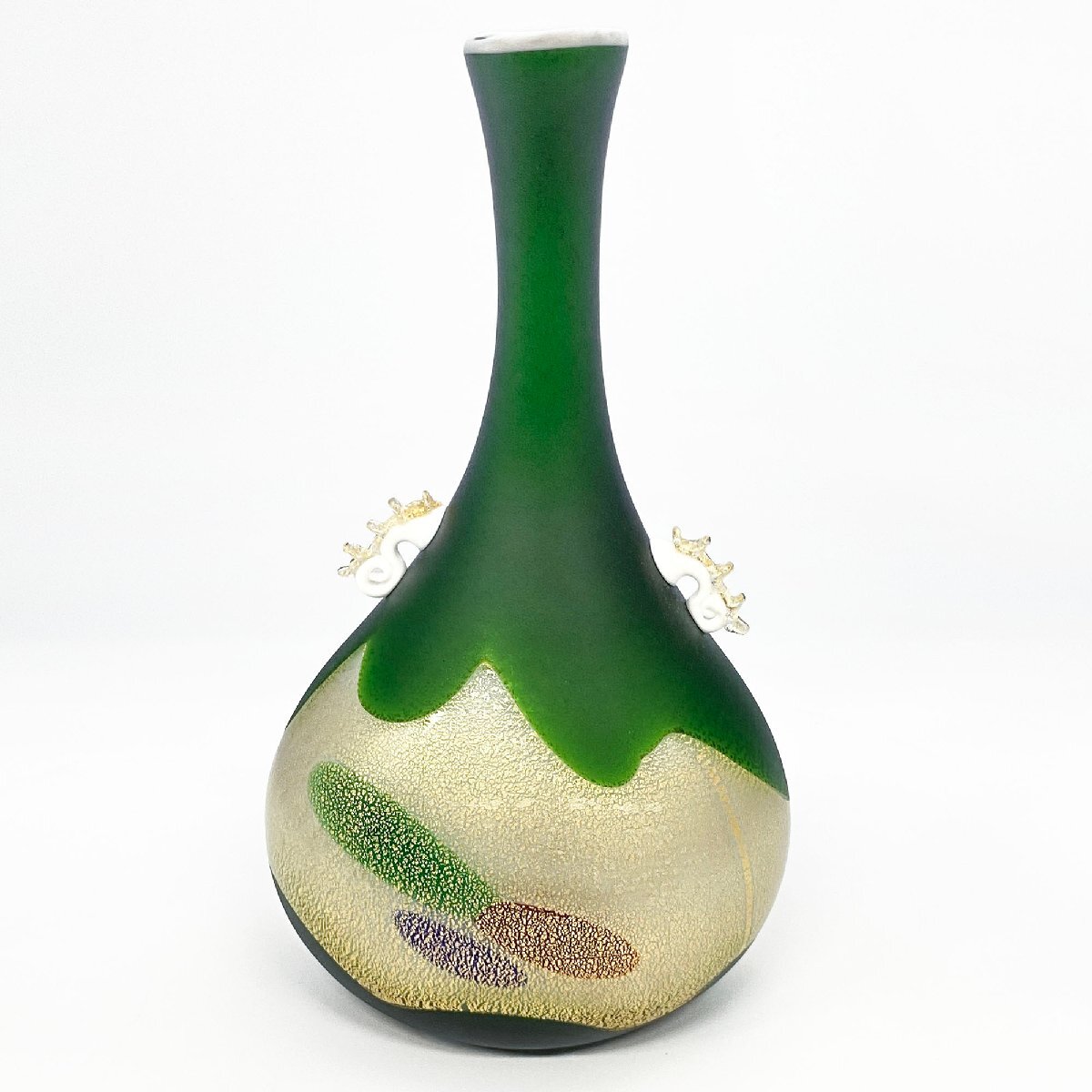 Yahoo!オークション - 黒木国昭 銘 金彩「琳派」ガラス工芸 高さ約29cm...