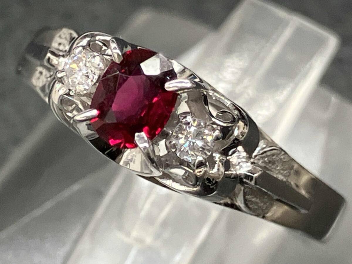 Yahoo!オークション - K14WG ホワイトゴールド 天然ルビー ＃11.5 総重...