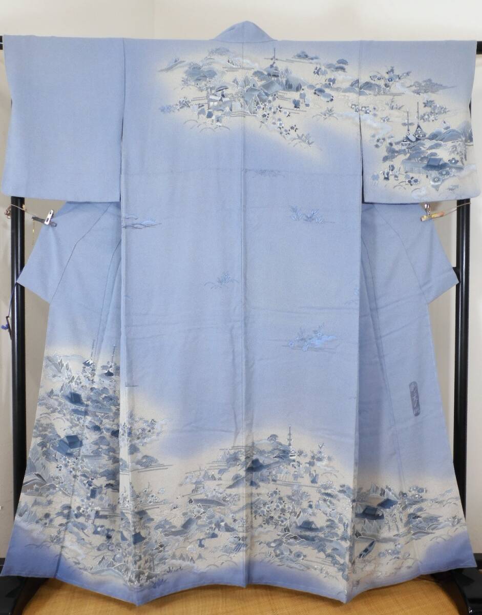 Yahoo!オークション - ＜銀の斧＞正絹・しつけ付き・彩天目織袷訪問着...