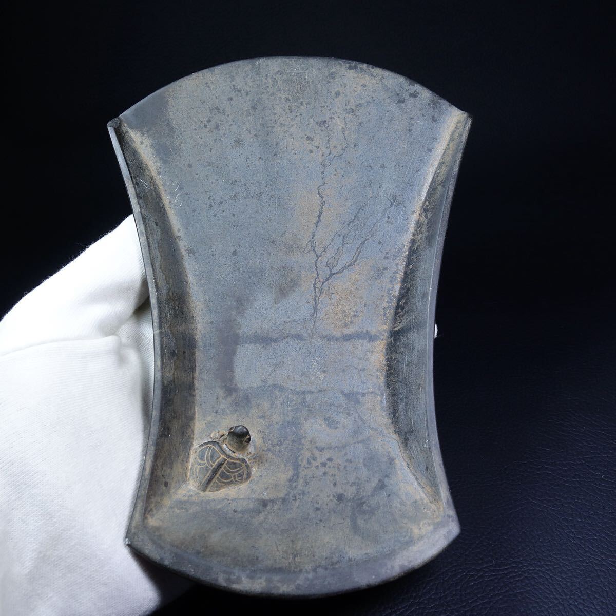 【樂淘letao】日本代購代標第一品牌－唐代 天然石 亀甲模様 石製硯 文房用具 石質きめ細か 中国古美術骨董 時代物 お守り 極細工 古玩 開運 中国古美術骨董 精密 縁起幸運