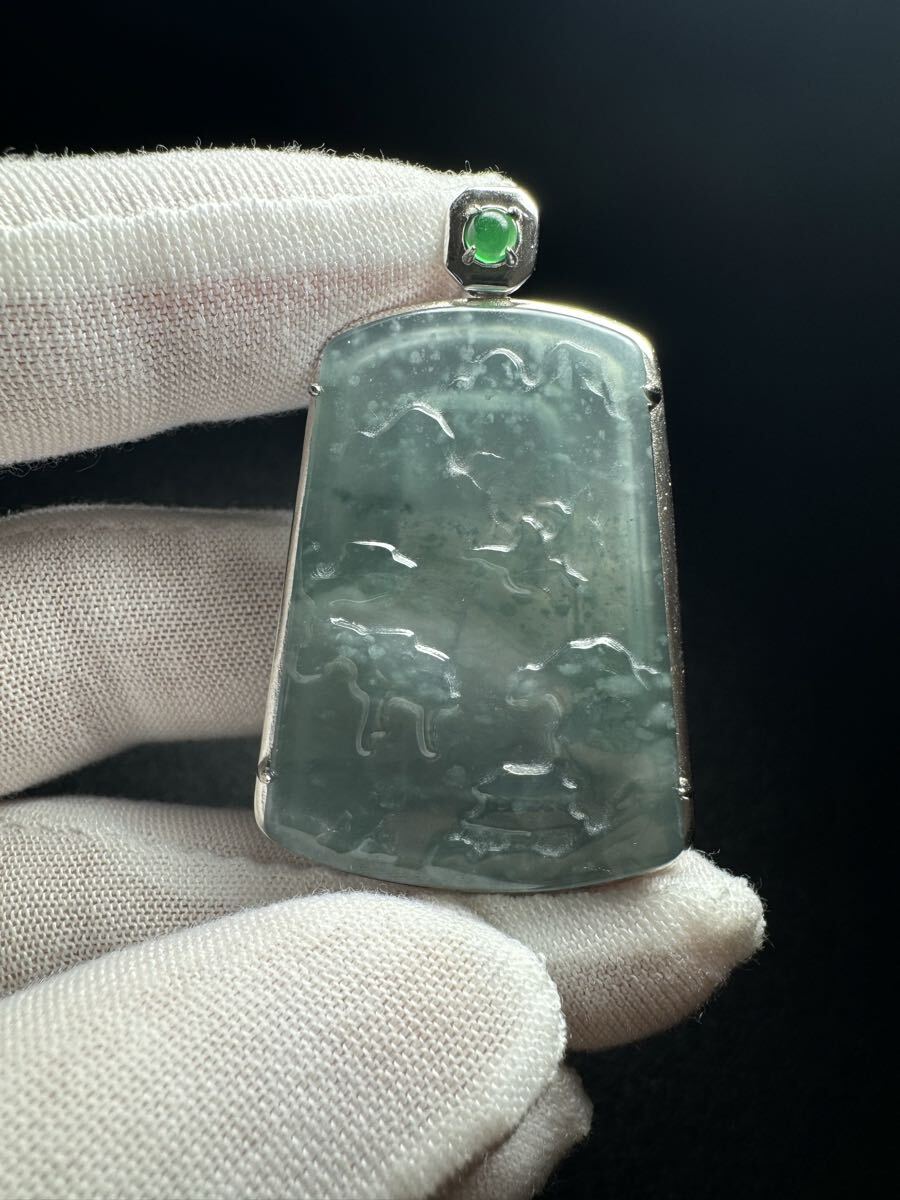 【樂淘letao】日本代購代標第一品牌－翡翠 本翡翠 時代物 仏像 天然石 極細工 中国玉彫刻 ペンダント 古美術 中国玉彫刻 中国古美術