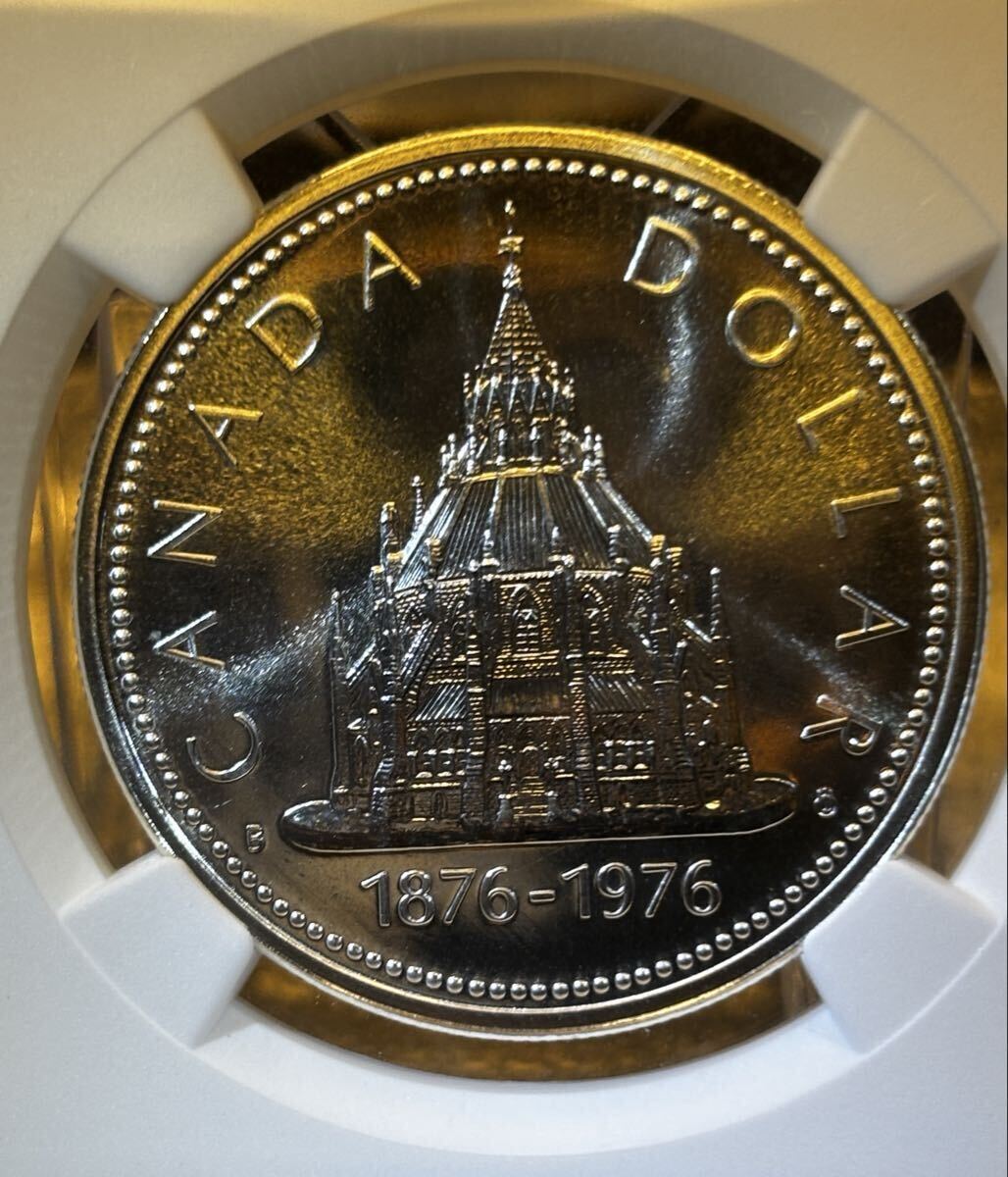 Yahoo!オークション - 1976年 カナダ 国会図書館 1ドル銀貨 NGC SP69