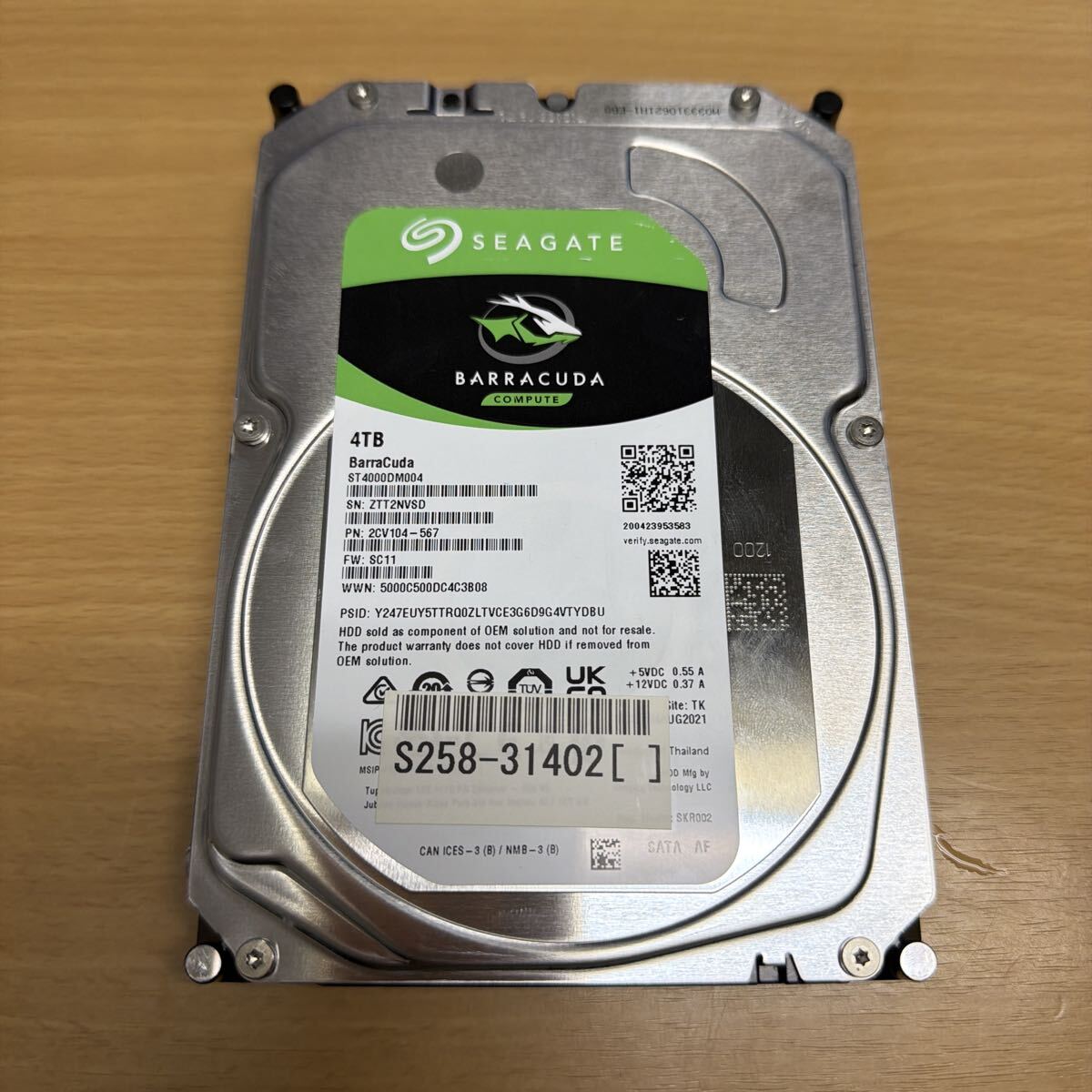 Yahoo!オークション - 【SEAGATE】ST4000DM004 4TB 1週間保証・動作良...