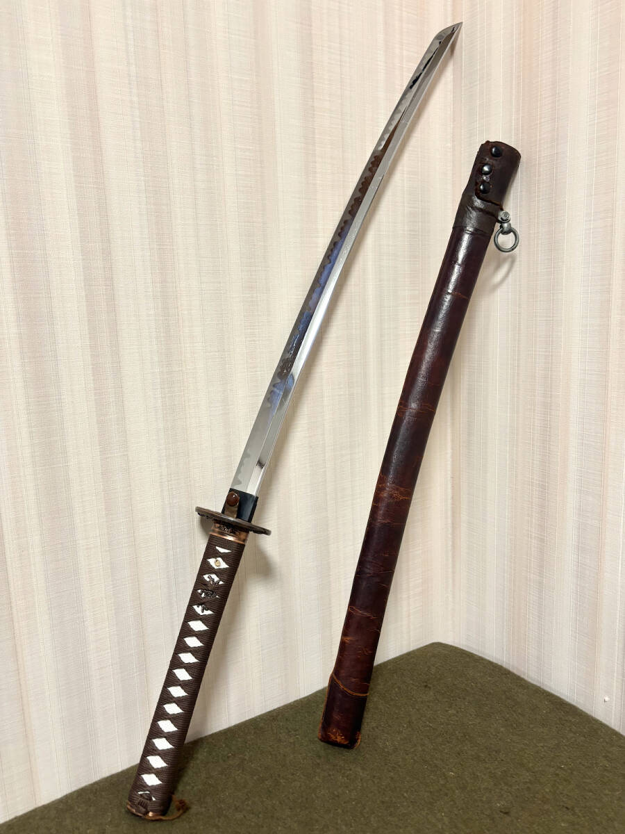 Yahoo!オークション - 日本陸軍私物軍刀 模造刀 野戦革巻鞘将校下士官...
