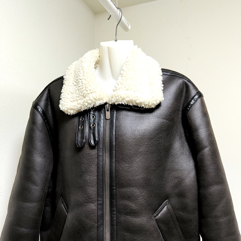 Yahoo!オークション - ザラ ZARA メンズ フェイク ムートンジャケット...