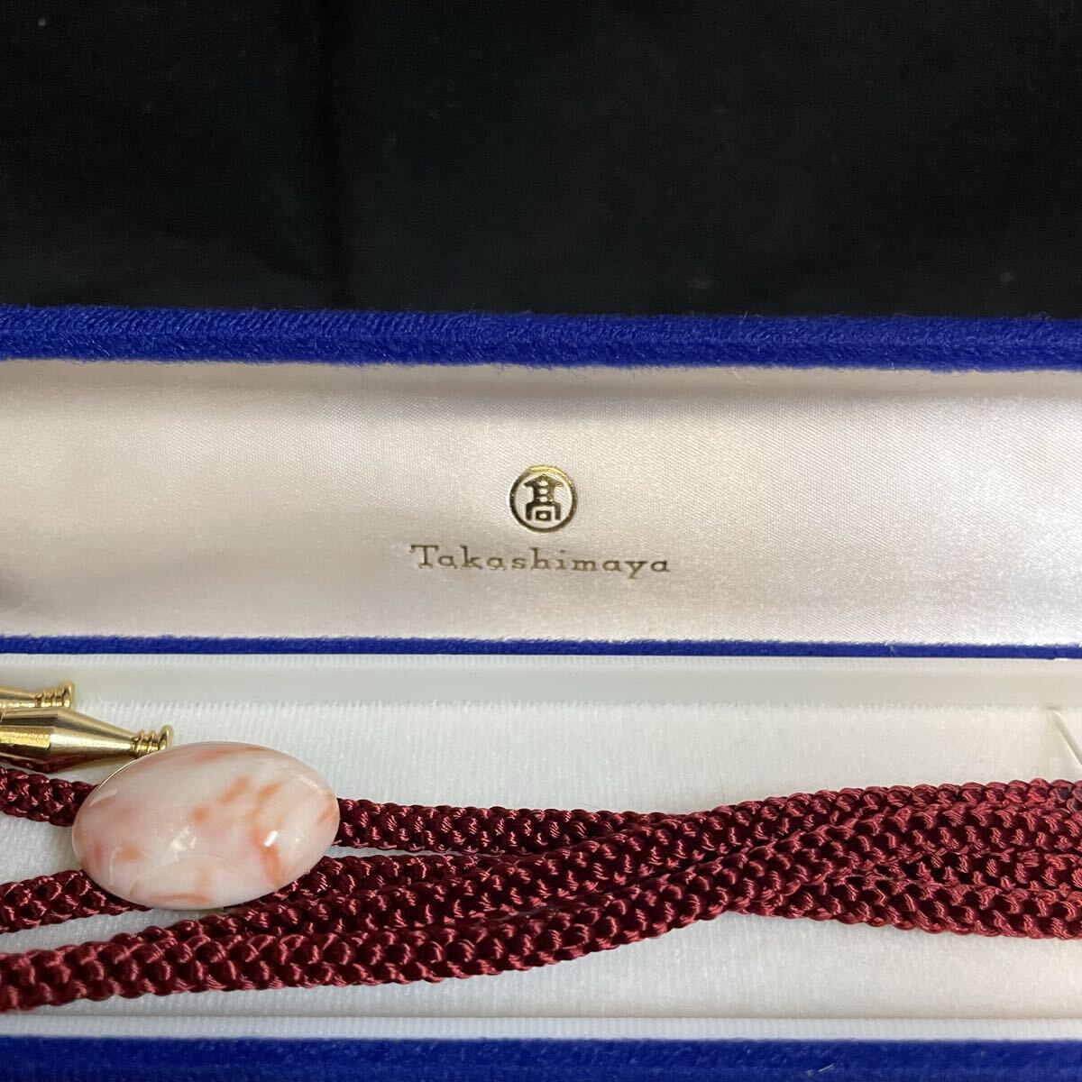 Yahoo!オークション - E775 A Takashimaya 高島屋 ループタイ 珊瑚 赤...
