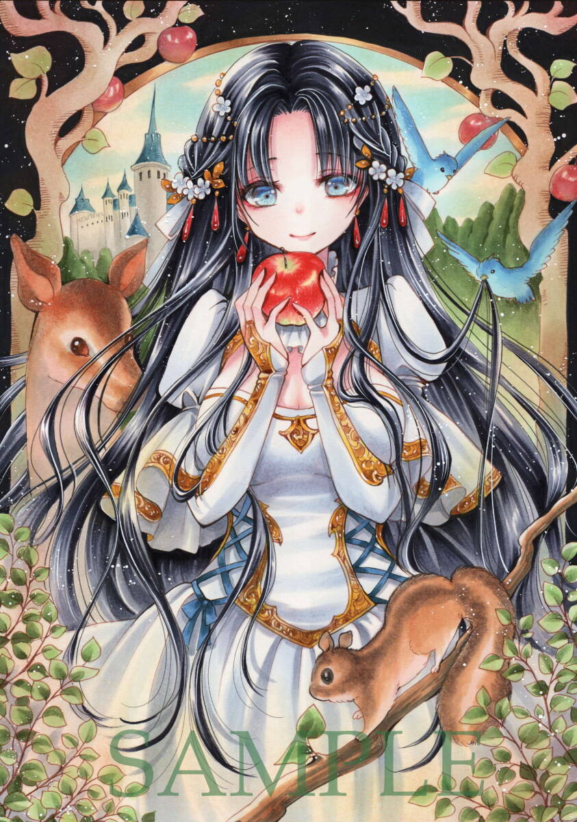 Yahoo!オークション - 同人手描きイラスト・オリジナル『白雪姫』A4サ...