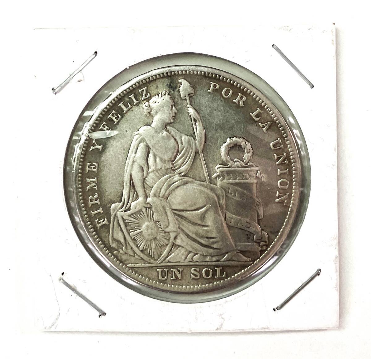 Yahoo!オークション - ペルー 女神座像 貿易銀 1ソル銀貨幣（192...