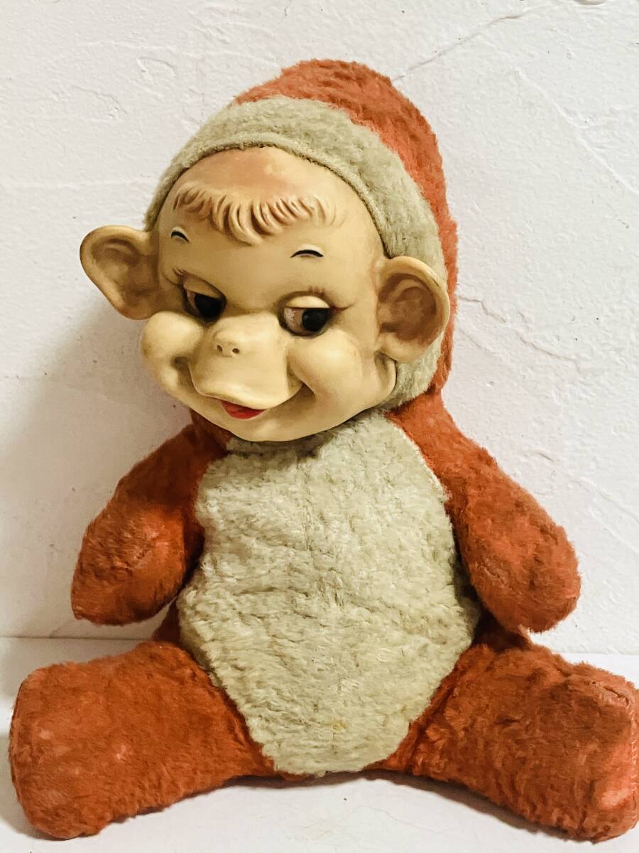 Yahoo!オークション - ヴィンテージ ラバーフェイス モンキー ぬいぐる...