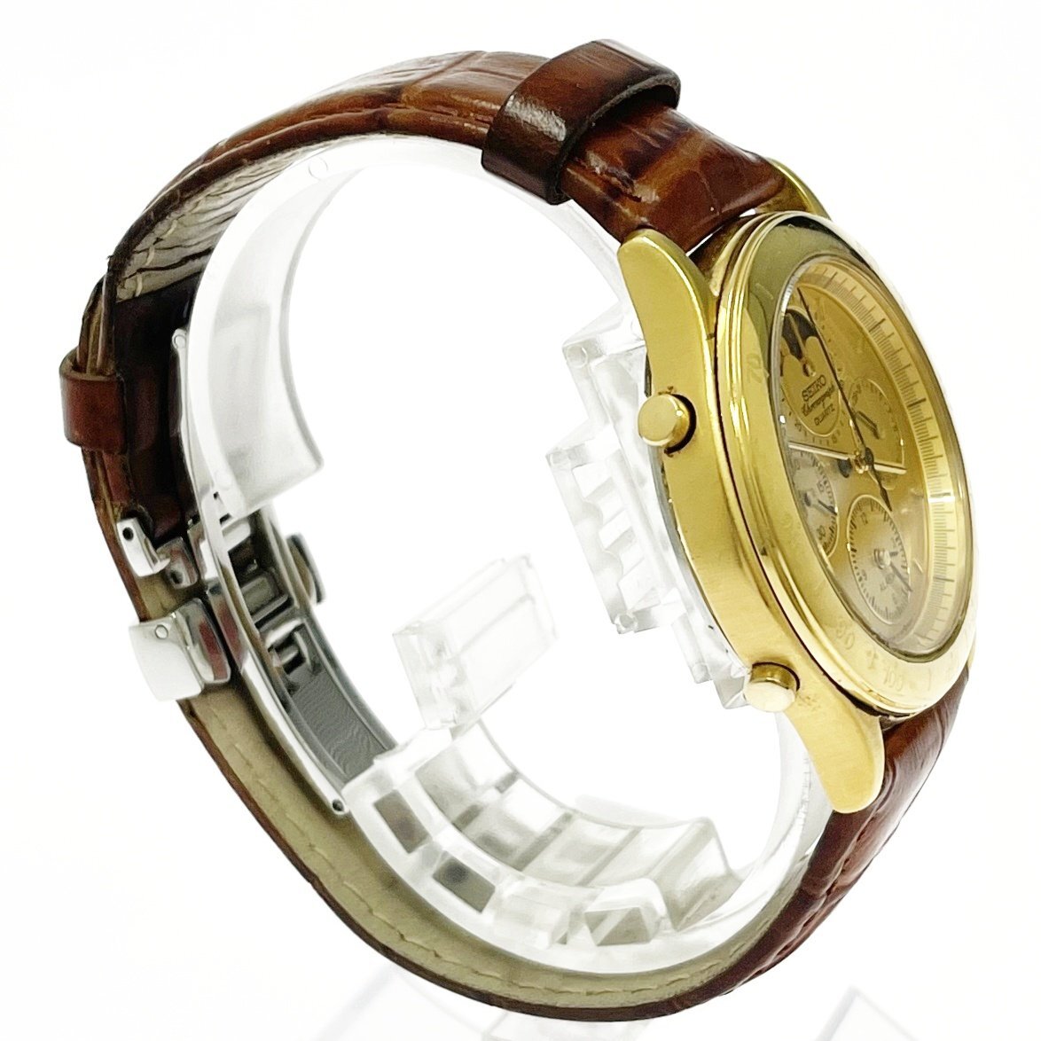 Yahoo!オークション - SEIKO セイコー 7T36-6A30 ムーンフェイズ クロ...