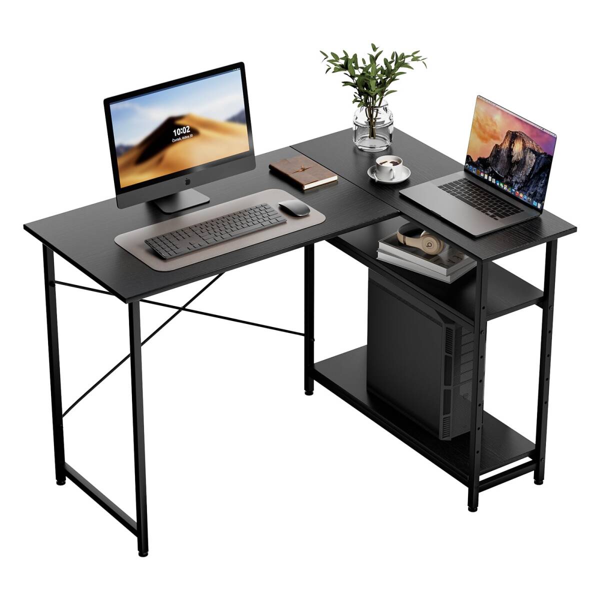 Yahoo!オークション - l字型 PCデスク 左右入替え 幅110×奥行48×高さ...