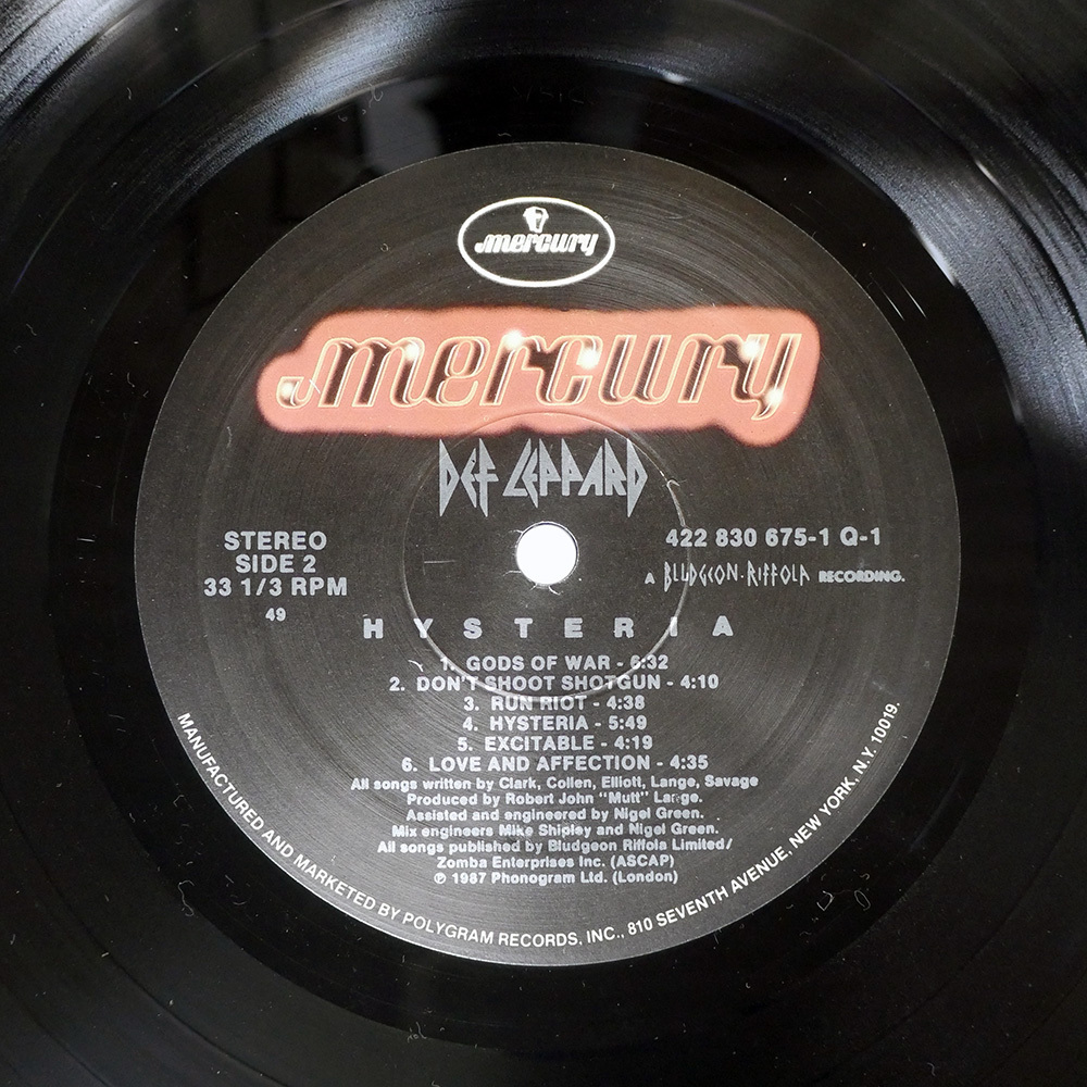 Yahoo!オークション - US盤 DEF LEPPARD/HYSTERIA/MERCURY 4228306751Q...