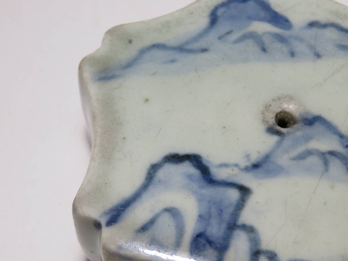 Yahoo!オークション - 韓国美術 李朝 白磁 染付 山水文 六角水滴 書道...