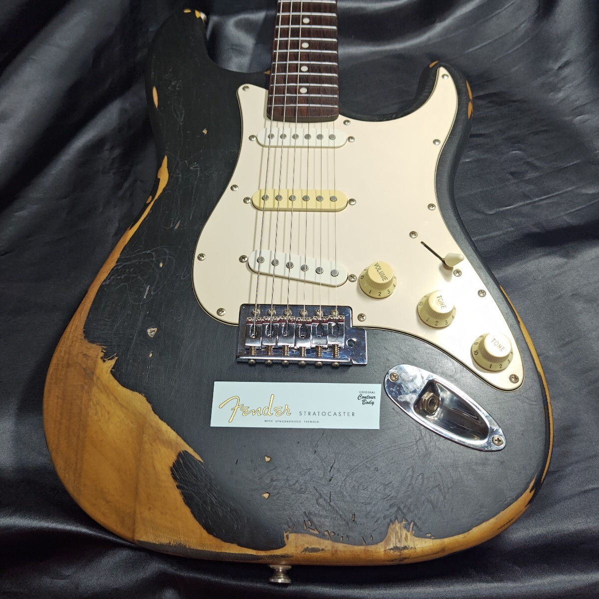 Yahoo!オークション - G082 Stratcaster Component Custom Relic Blsck...