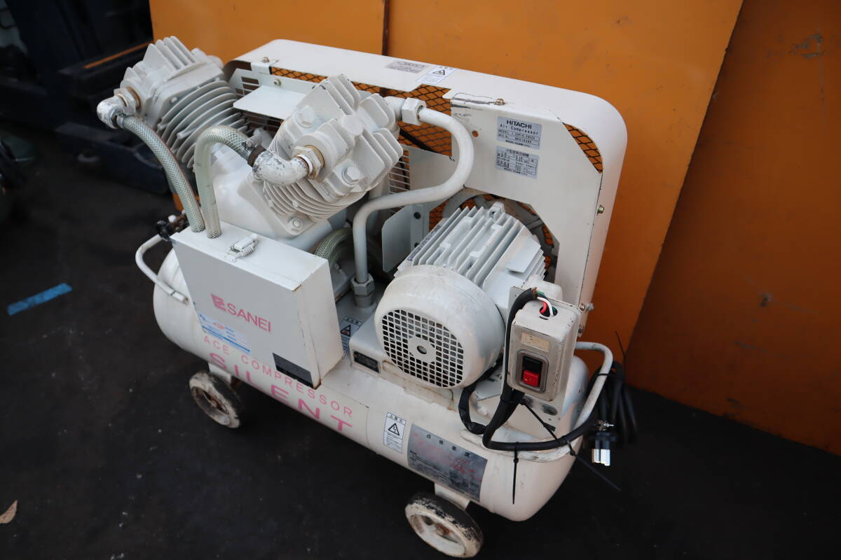 Yahoo!オークション - 日立エアーコンプレッサーオイルフリー 1.50P-8....