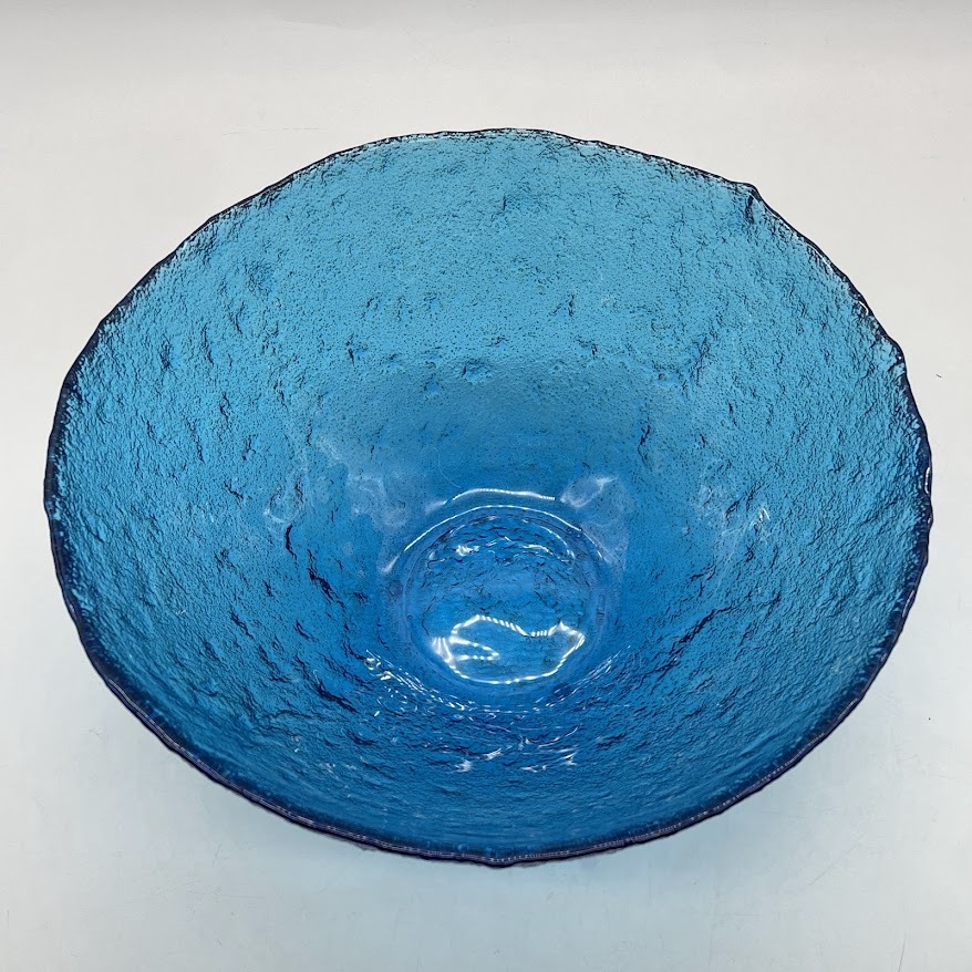 Yahoo!オークション - sm2525 特大 ガラス ボウル 2点 小鉢付 ブルー ...