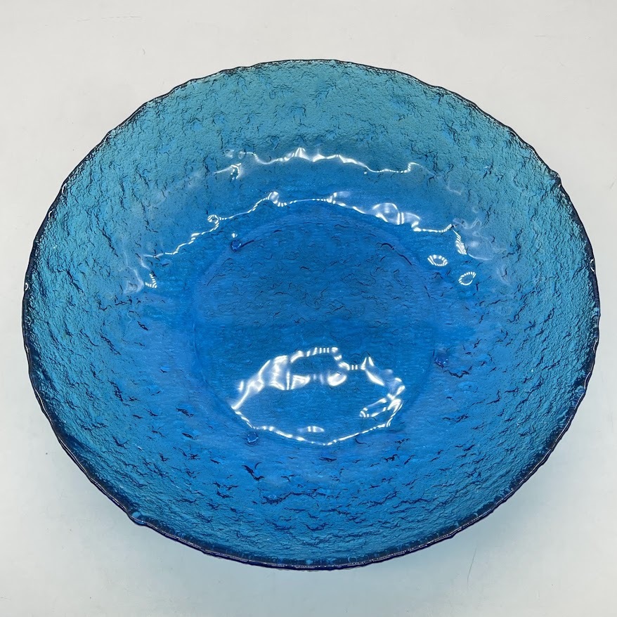 Yahoo!オークション - sm2525 特大 ガラス ボウル 2点 小鉢付 ブルー ...