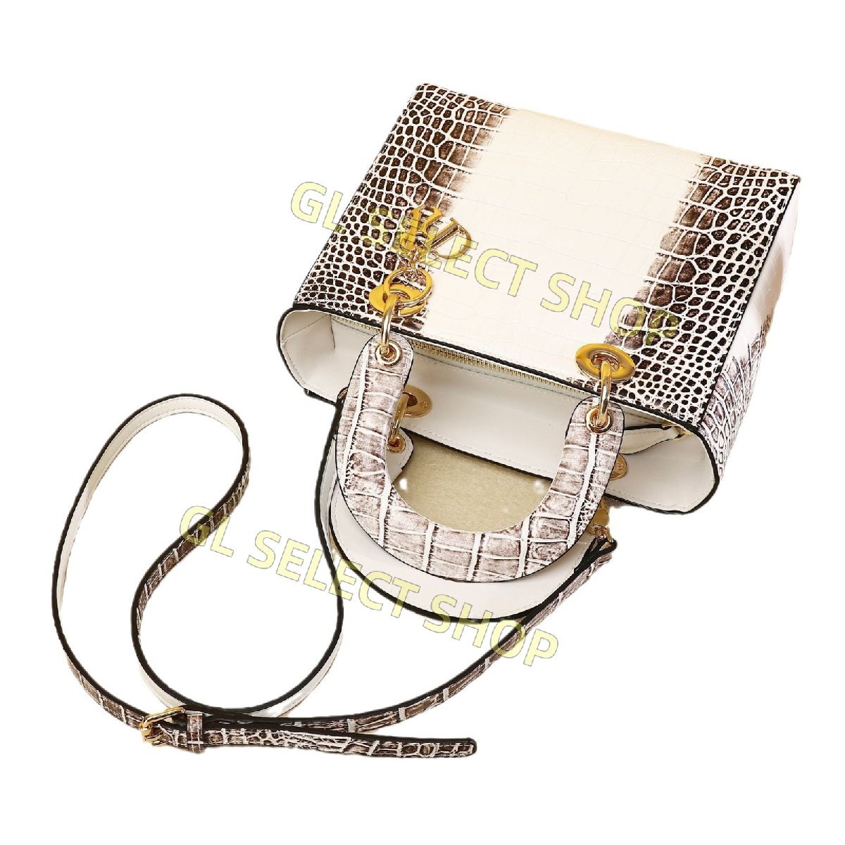 Yahoo!オークション - クロコダイル本革 レディース ショルダーバッグ ...