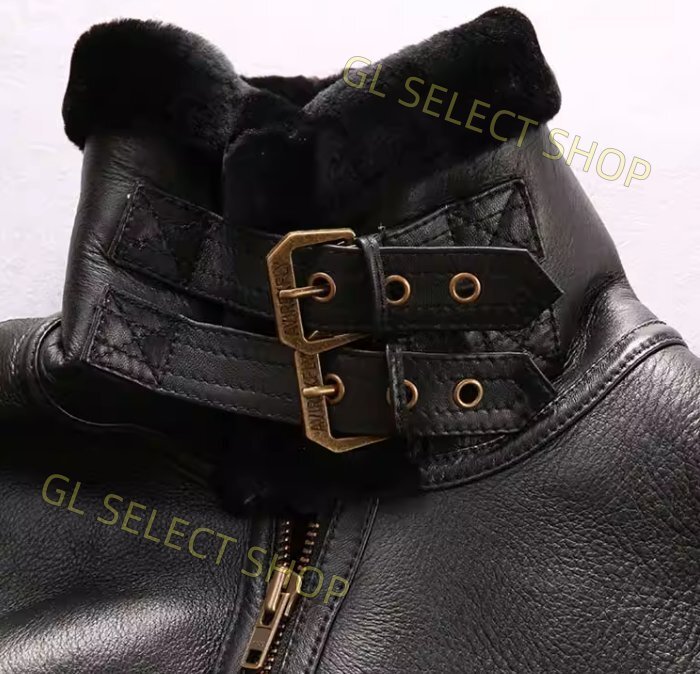 Yahoo!オークション - ムートン フライトジャケット 羊革 毛皮一体 シ...