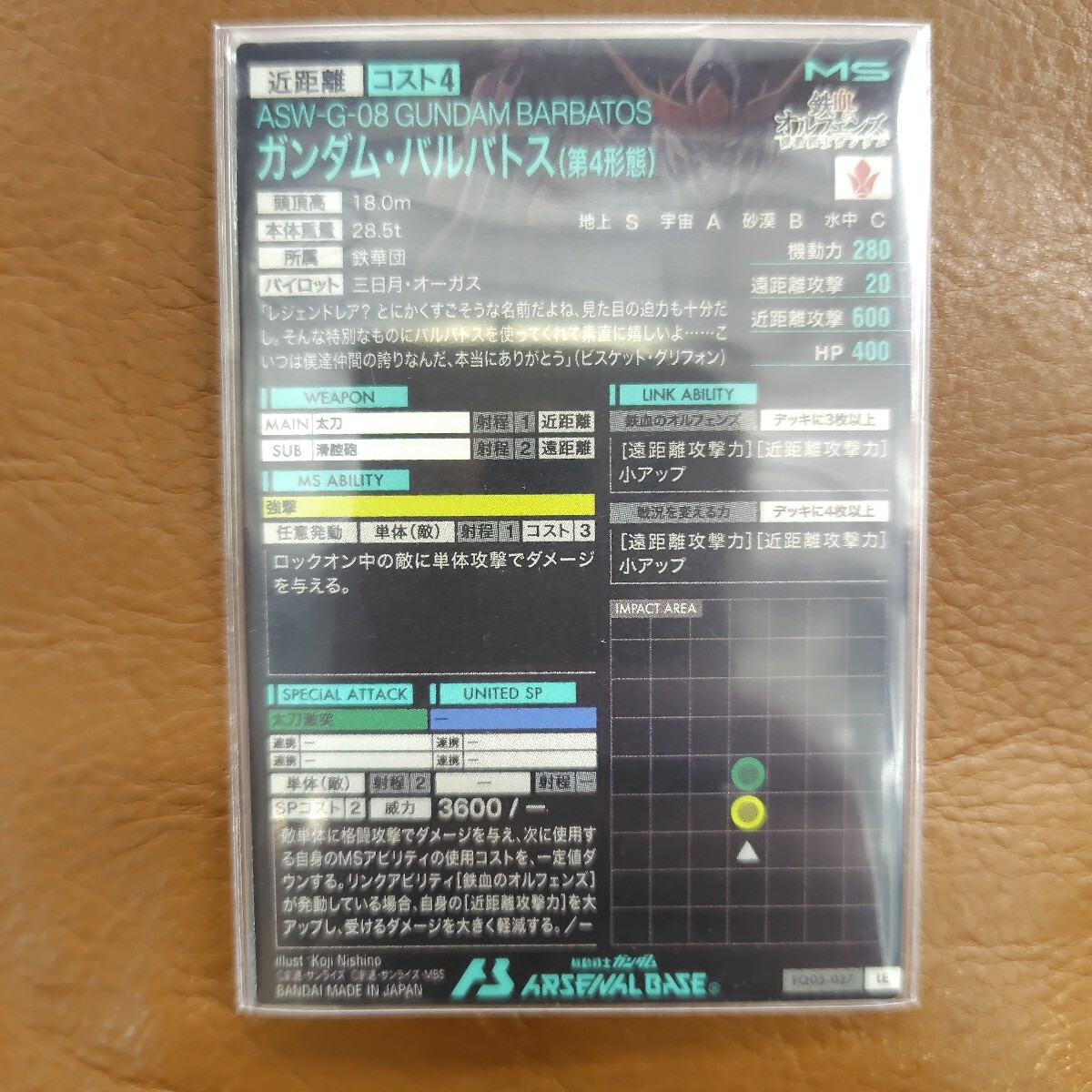 LE バルバトス 第4形態 アーセナルベース FQB05 027 ガンダム バルバトス 第4形態 レジェンド レア(筐体、コントロールパネル)｜売買されたオークション情報、yahooの商品情報 ...