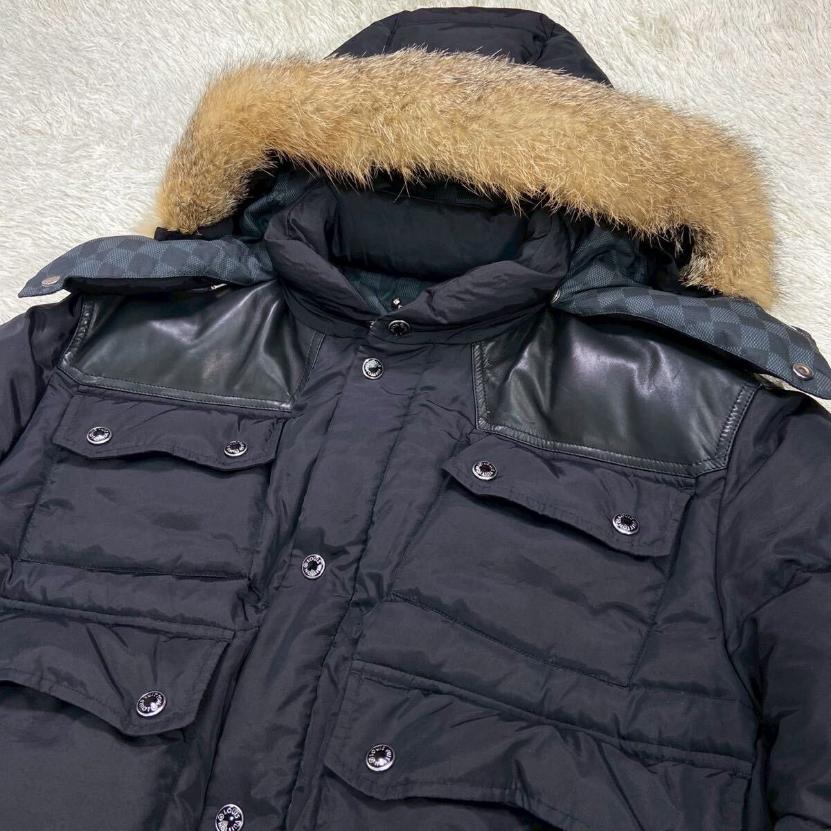 【樂淘letao】日本代購代標第一品牌－【最高級】LOUIS VUITTON ルイヴィトン ダミエグラフィット ダウンジャケット 4way レザージャケット モノグラム 56サイズ LL XL ...