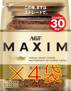 Yahoo!オークション - 【4袋 AGF マキシム 60g 30杯分】 インスタント ...