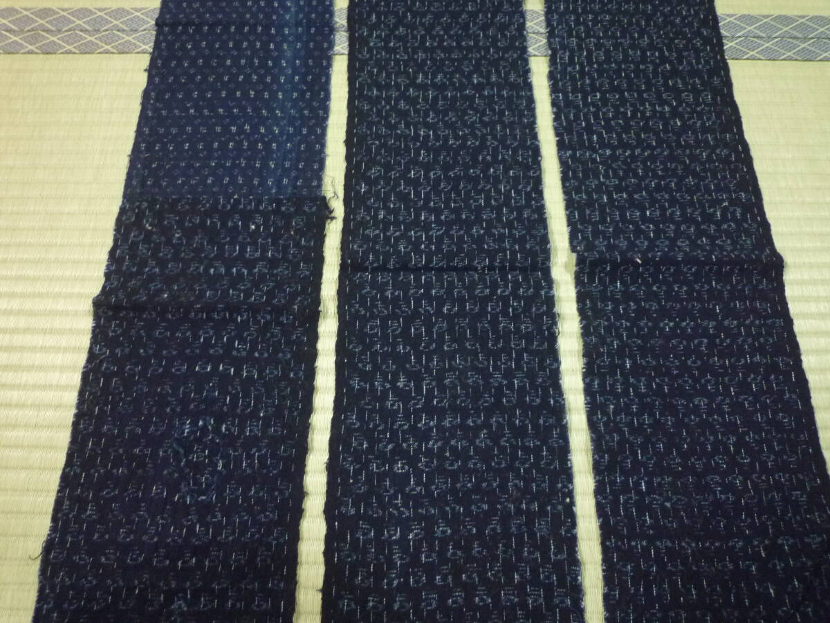 Yahoo!オークション - 【古布】山陰手織り絣 木綿 半幅はぎれ 3枚長さ...