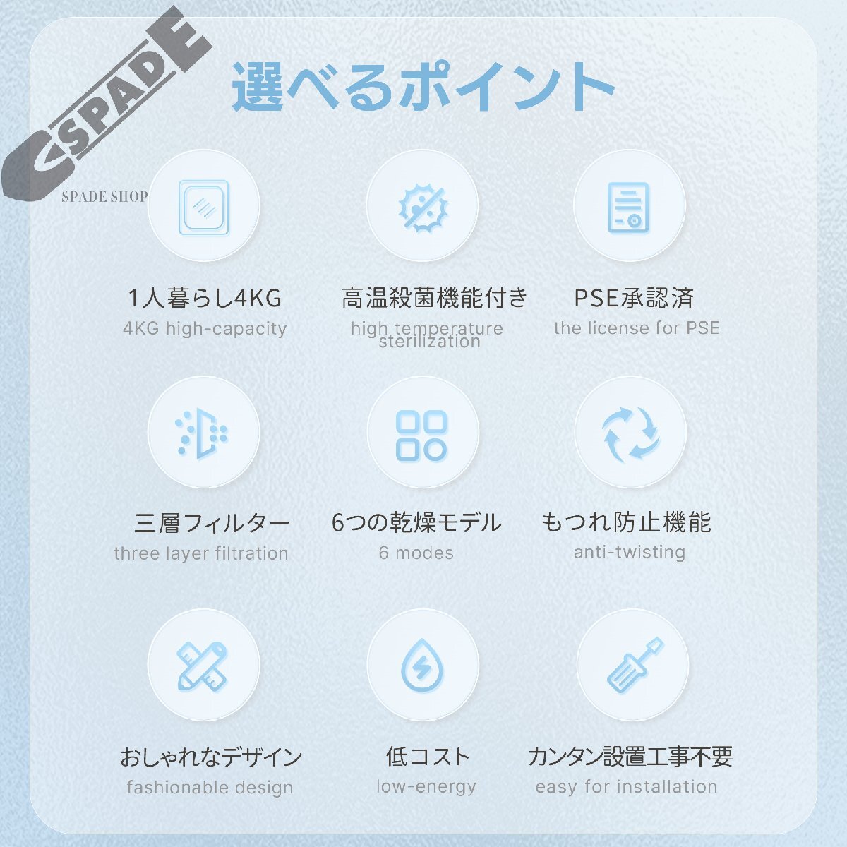 Yahoo!オークション - 【国内発送】衣類乾燥機 4kg 湿気対策 梅雨対策 ...