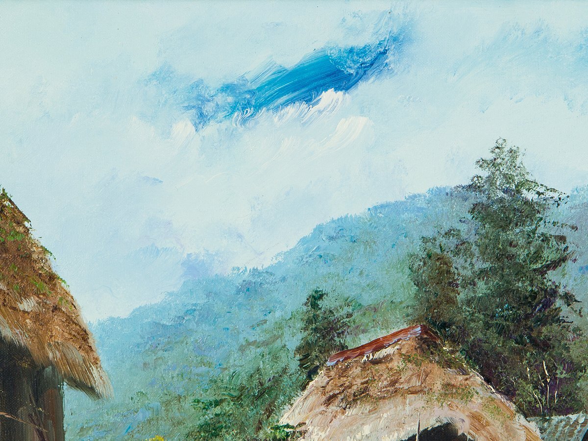 Yahoo!オークション - 【1on1】真作 駒井敬三郎 『山里』 油彩 キャン...