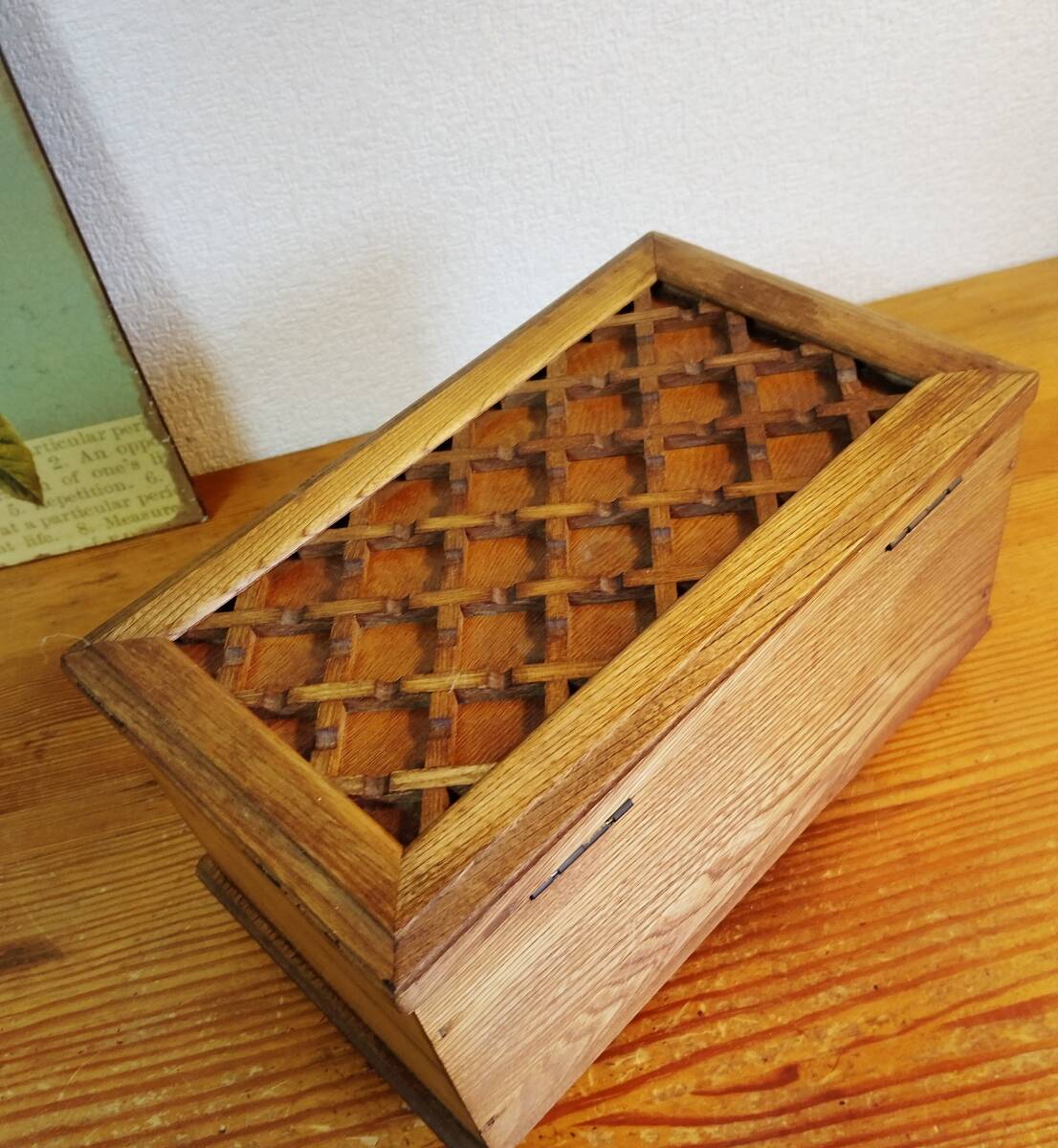 Yahoo!オークション - レトロ ビンテージ ラティスウッド 木製ジュエ...