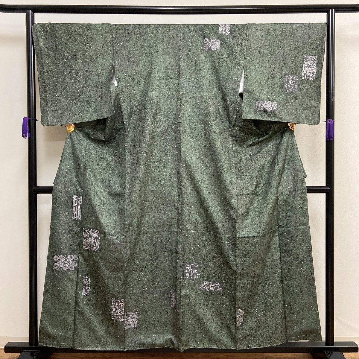 Yahoo!オークション - 着物月花 品のある花 紬付下げ 未使用品 正絹 ki...