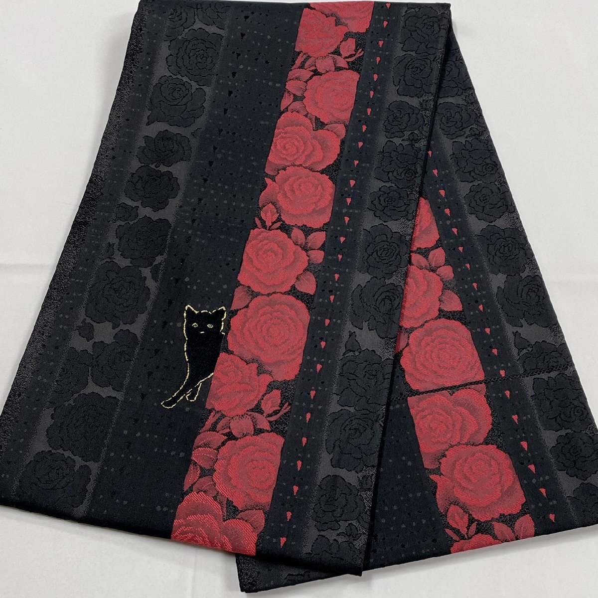 Yahoo!オークション - 着物月花 吉村織物 平野屋利七 薔薇 黒猫 袋帯 ...