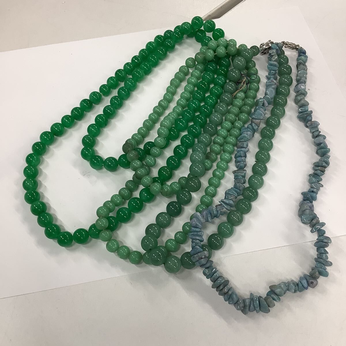 Yahoo!オークション - ユ2127H 緑色天然石など デザイン 色々 ネック...