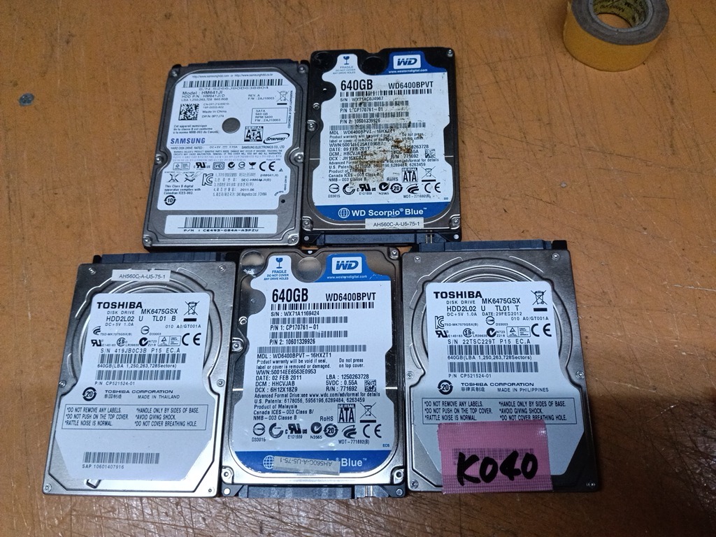 Yahoo!オークション - K040 HDD 640GB 5個セット