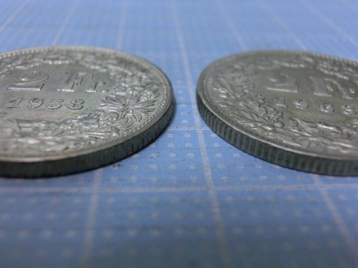 Yahoo!オークション - Bg-27 海外古銭 1958年 1963年 スイス 2フラン銀...