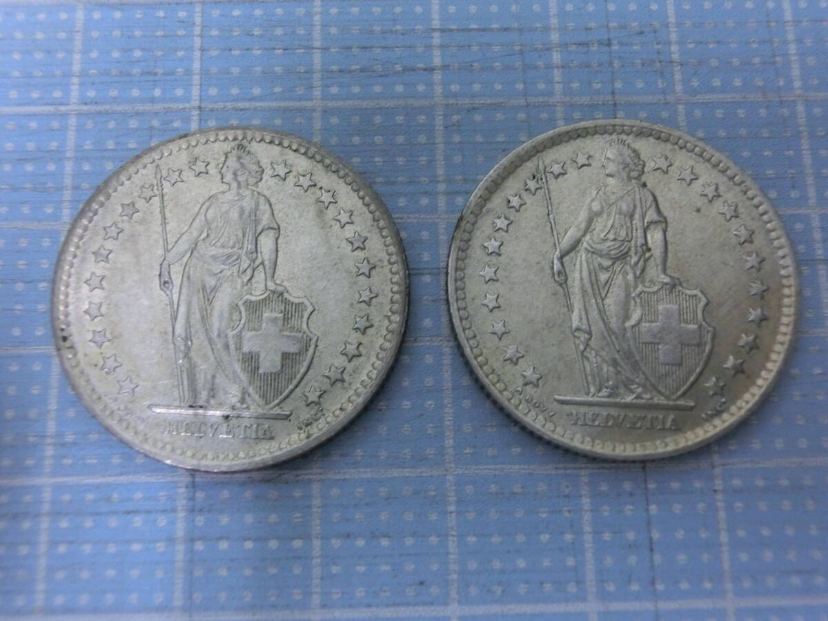 Yahoo!オークション - Bg-27 海外古銭 1958年 1963年 スイス 2フラン銀...